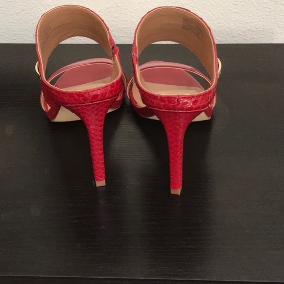 Calvin Klein | Shoes | Calvin Klein Red Snake Skin Sandles | Poshmark